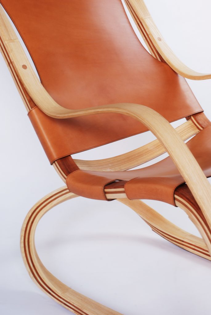 Modern rocking chair - Steam-bent wooden rocker by marinomaza design