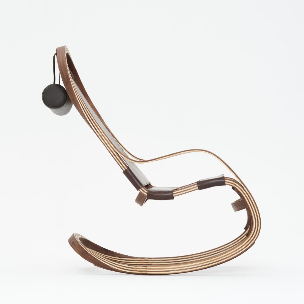Modern rocking chair - Steam-bent wooden rocker by marinomaza design