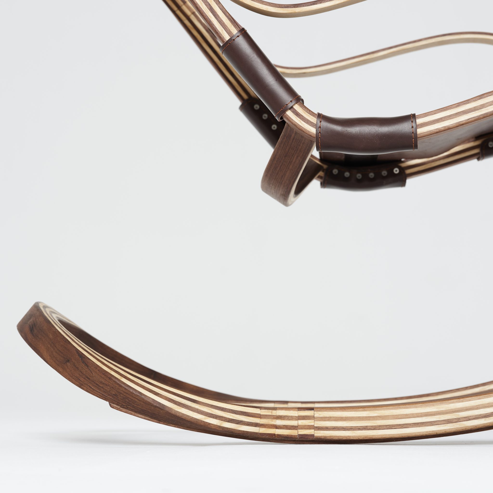 Modern rocking chair - Steam-bent wooden rocker by marinomaza design